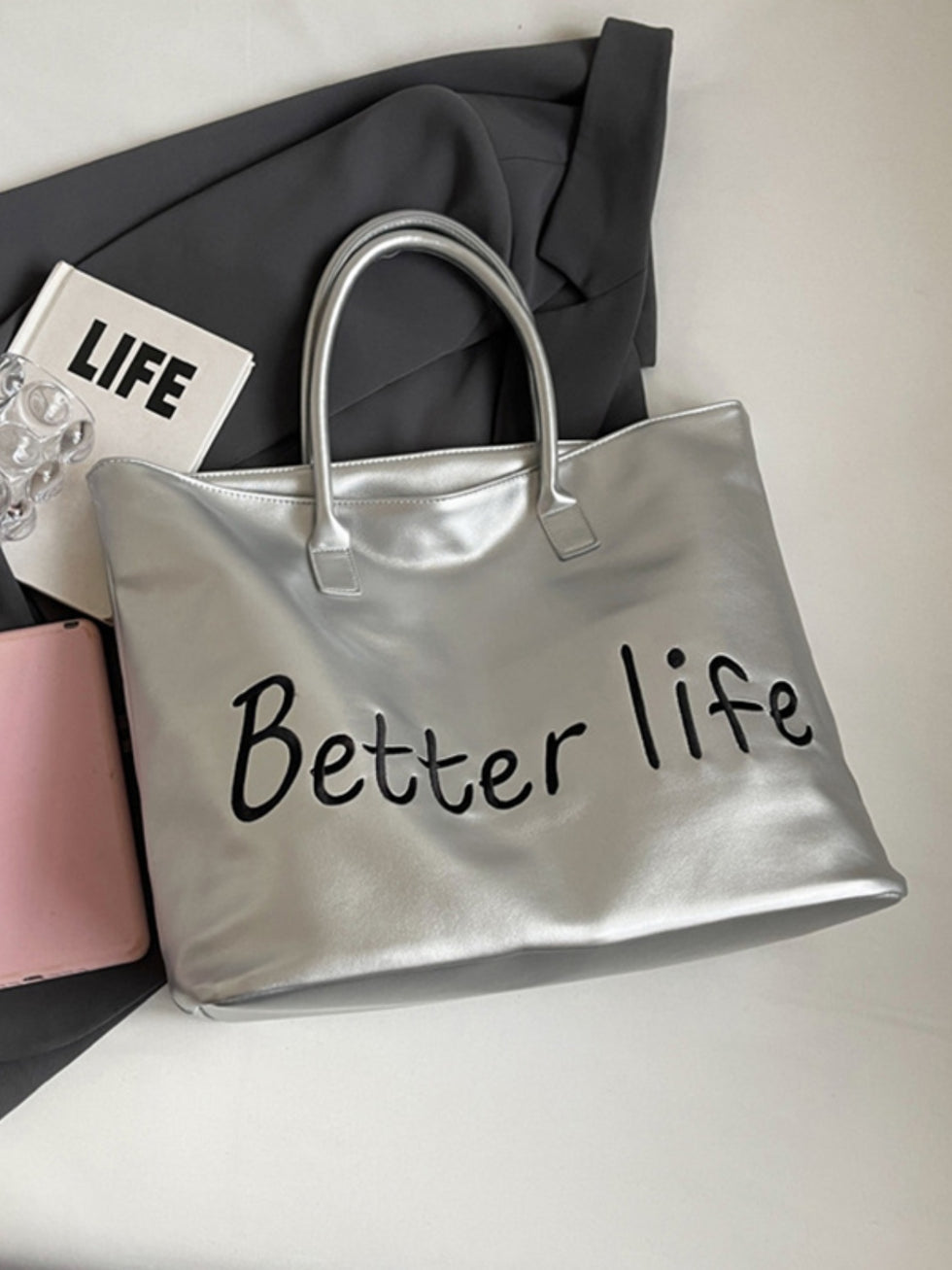 BETTER LIFE PU Leather Tote Bag – Charming Charlie