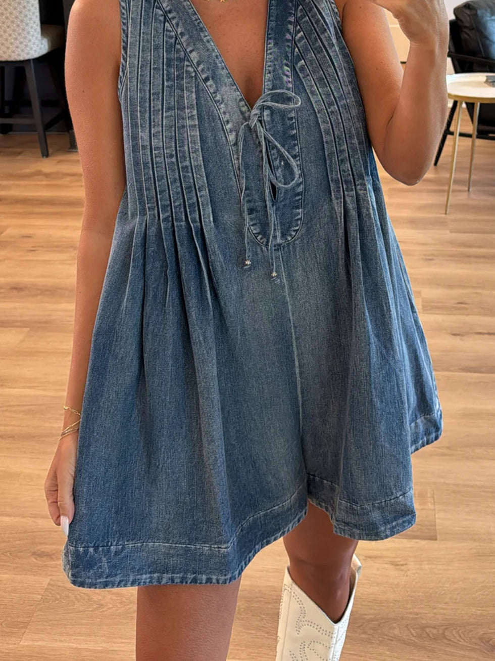 Tied Romper with Pockets – Charming Charlie