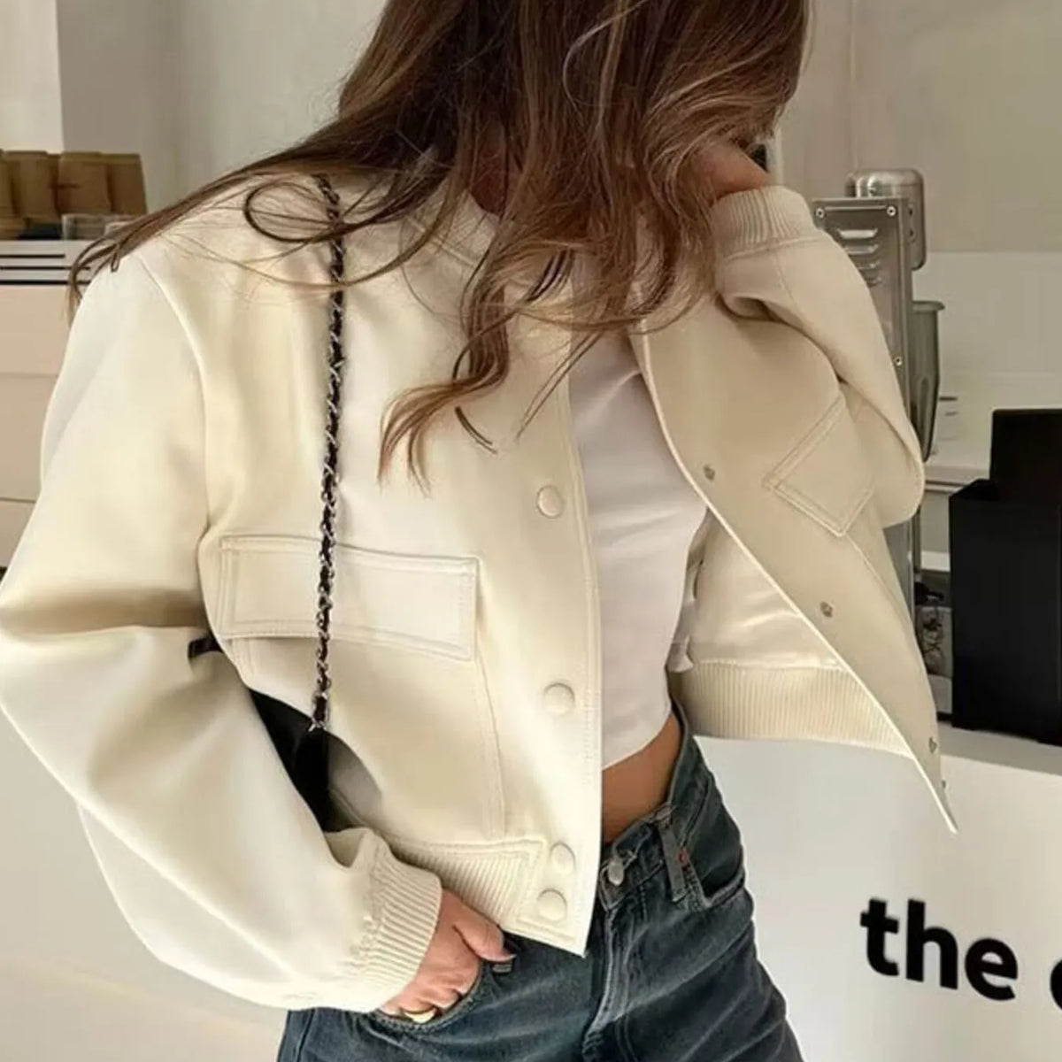 Full Size Cropped Snap Down Jacket Plus Size – Charming Charlie