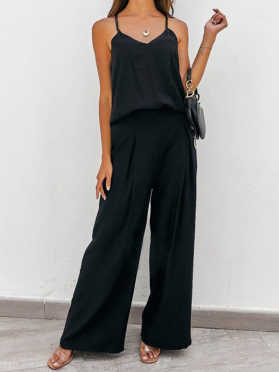 Spaghetti Strap Cami and Wide Leg Pants Set – Charming Charlie