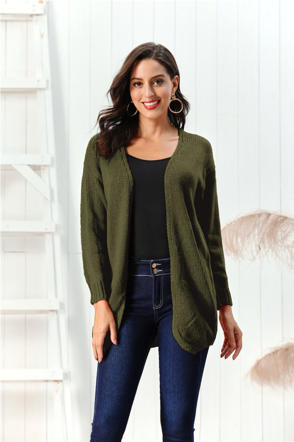 Open Front Long Sleeve Cardigan – Charming Charlie