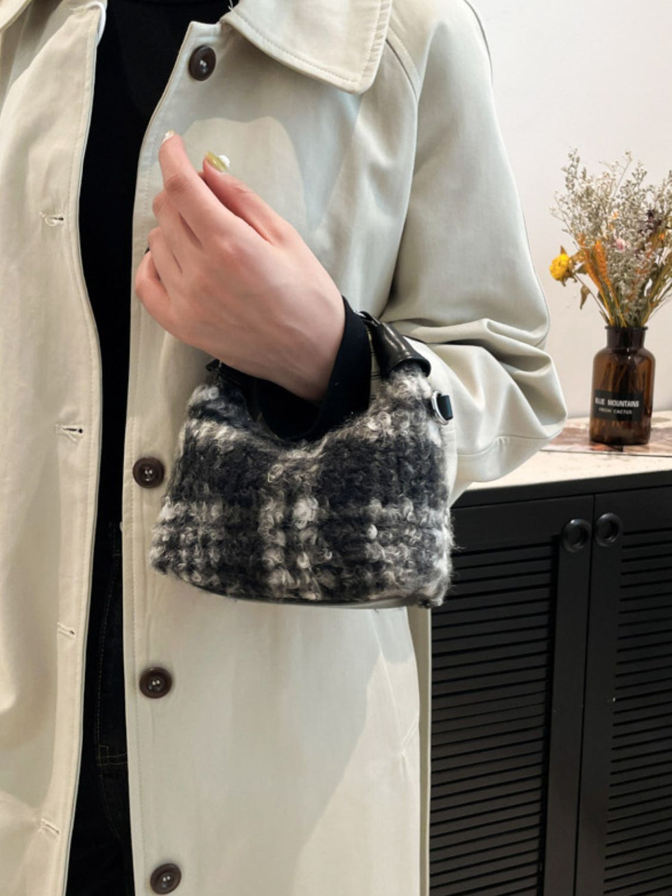 Fuzzy Polyester Mini Handbag with Zipper – Charming Charlie