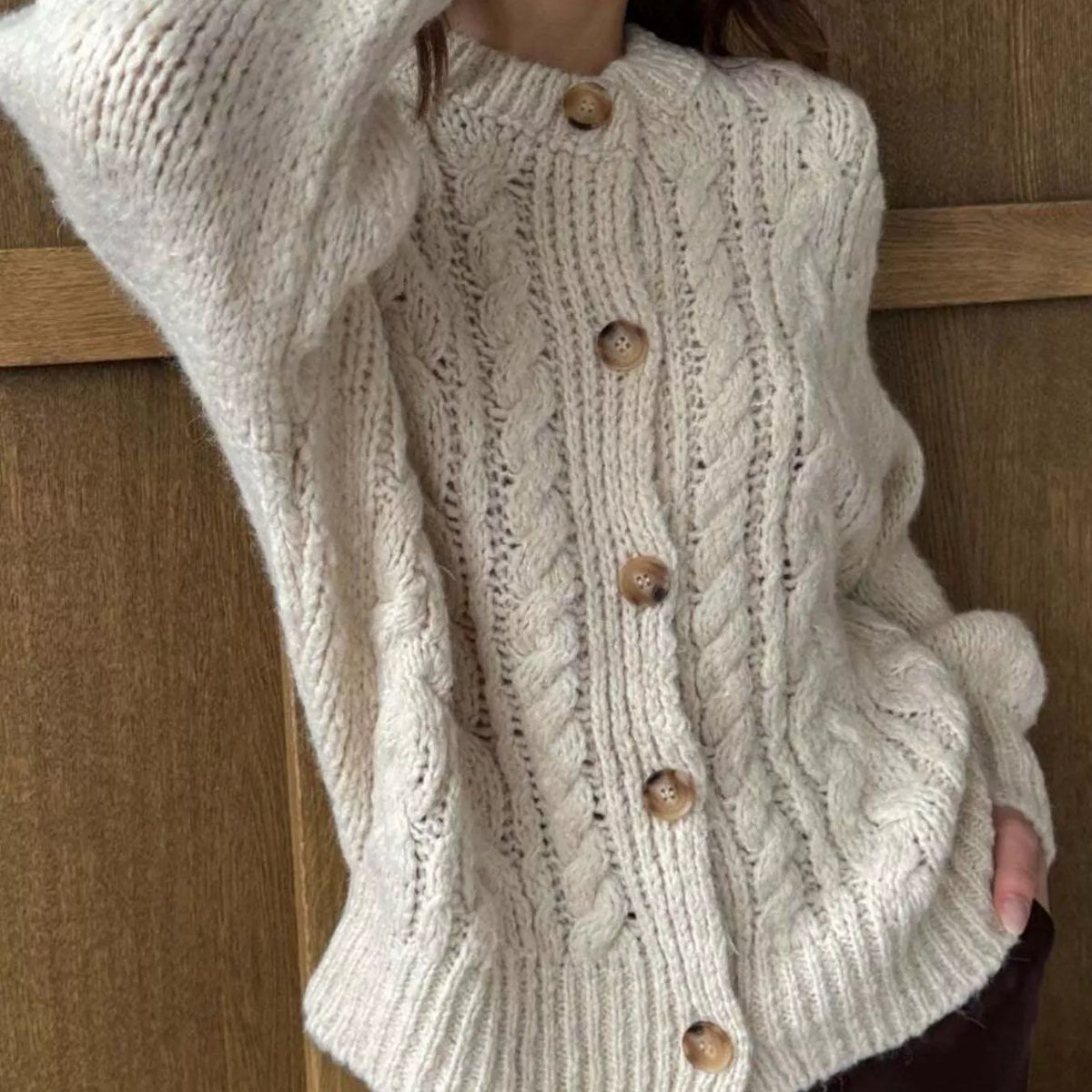 Cable Knit Button-Down Cardigan – Charming Charlie