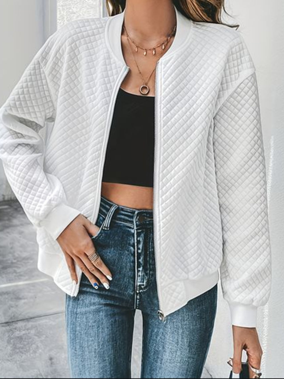 Zip Up Long Sleeve Jacket – Charming Charlie