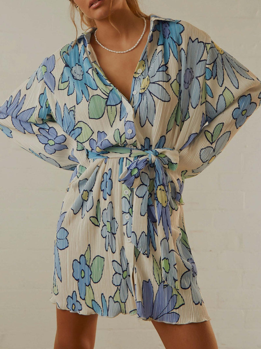 Tied Button Up Long Sleeve Dress – Charming Charlie