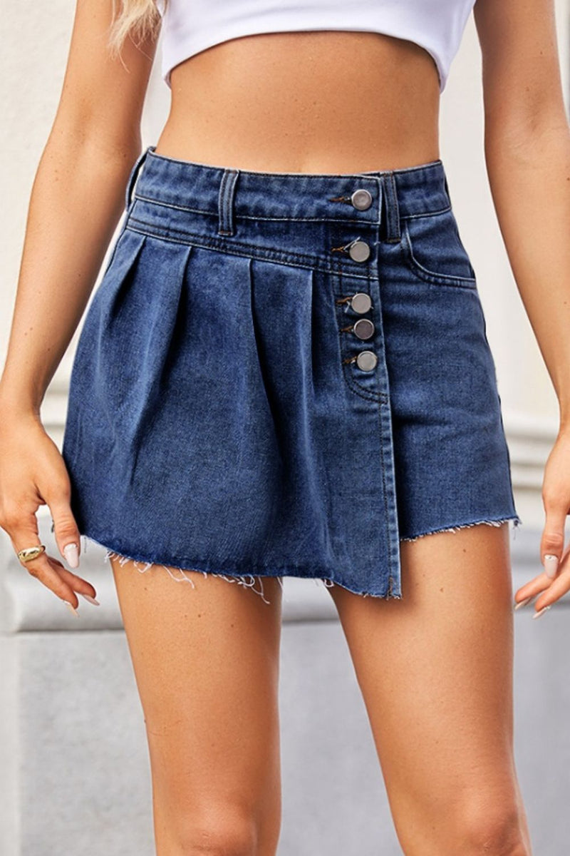Raw Hem Denim skort – Charming Charlie