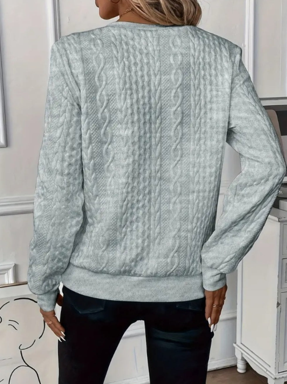 Texture Half Zip Long Sleeve Sweatshirt – Charming Charlie