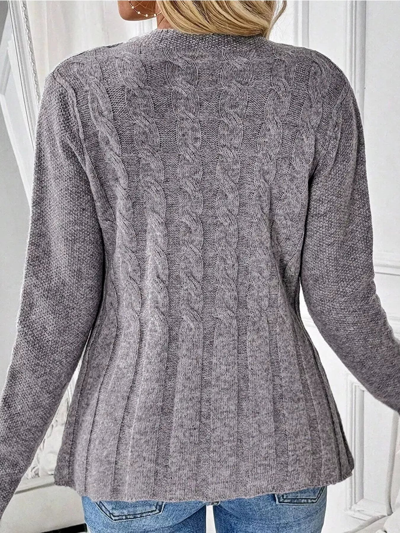 Cable-Knit Button-Down Cardigan – Charming Charlie