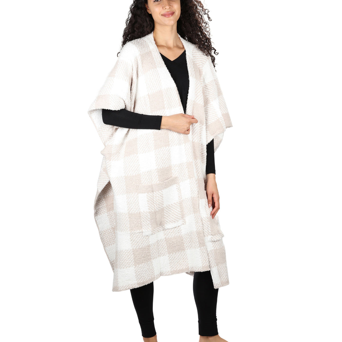Women's Plaid Cozy Knit Wearable Throw Robe – Charming Charlie