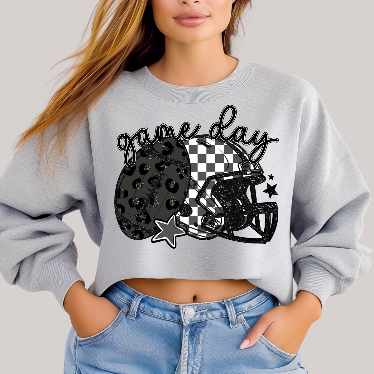 Checkered and Leopard Gameday Sweatshirt – Charming Charlie