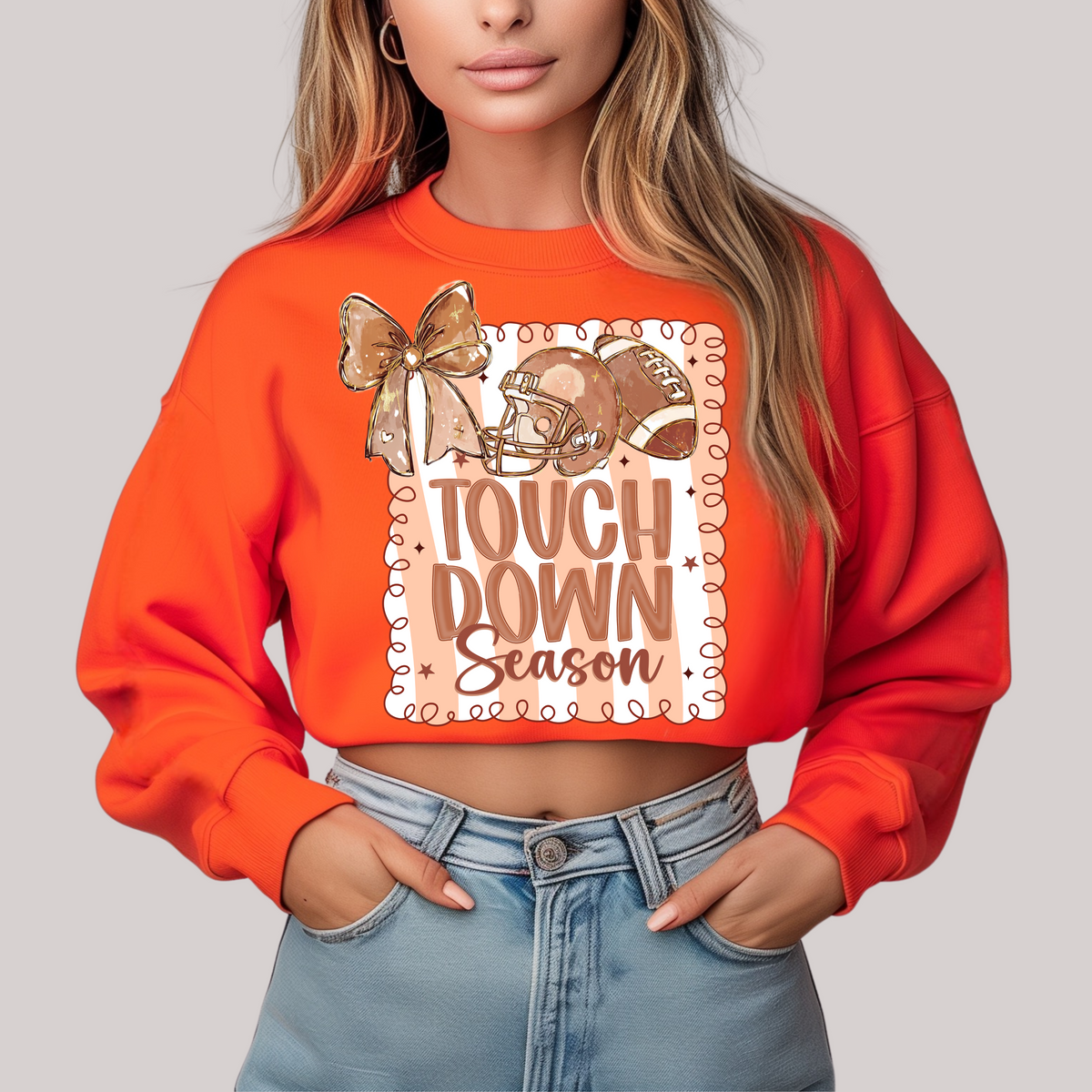 Coquette Touchdown Season in Orange Sweatshirt – Charming Charlie