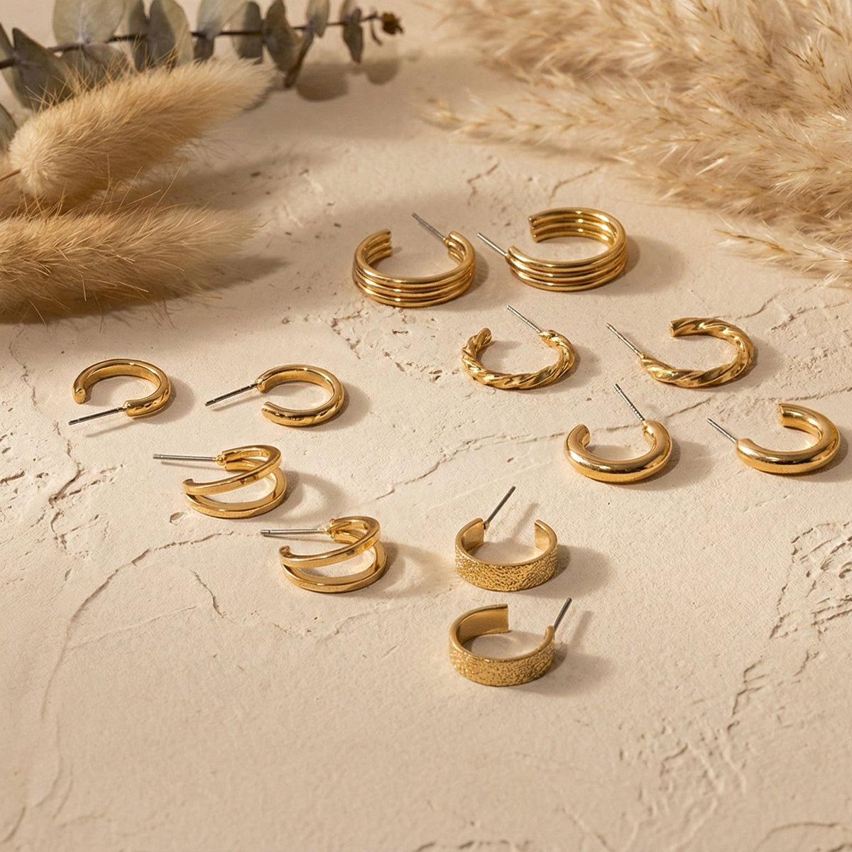 6 Gold Small Hoop Earring Pack – Charming Charlie