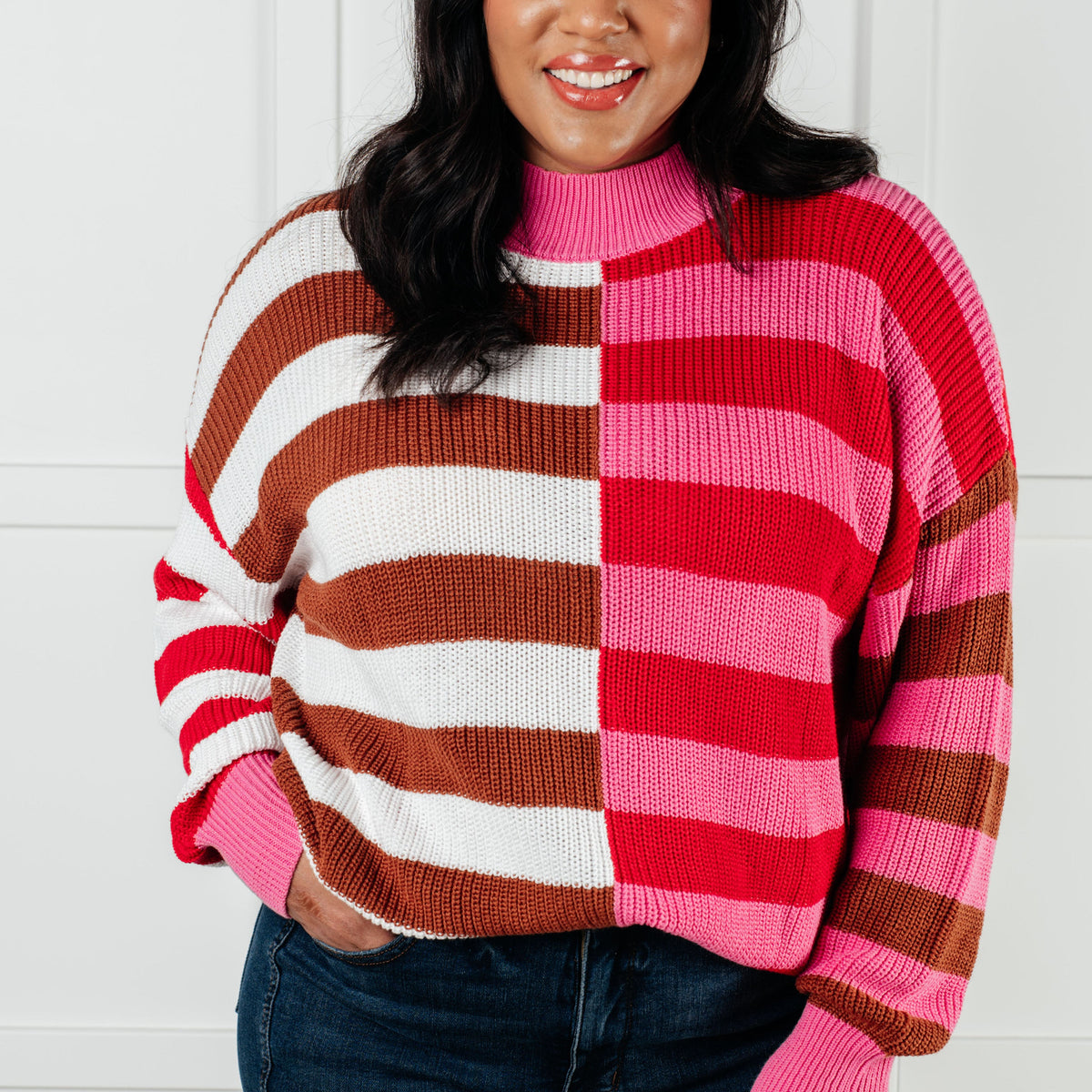 In Your Lane Color Blocked Stripe Sweater – Charming Charlie