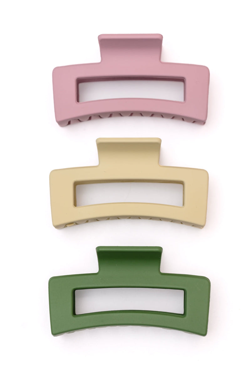 Matte Rectangle Claw Clip Set of 3 – Charming Charlie