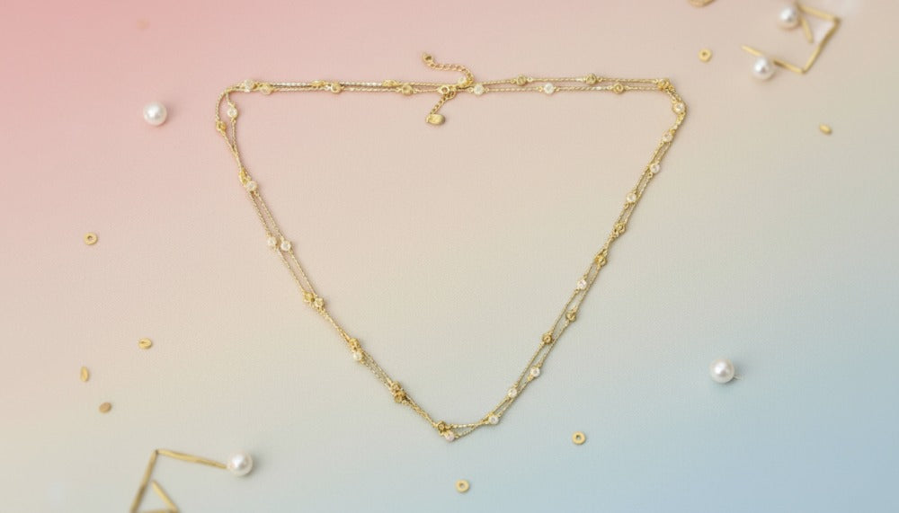 Gold Luminous Double Layers Necklace – Charming Charlie