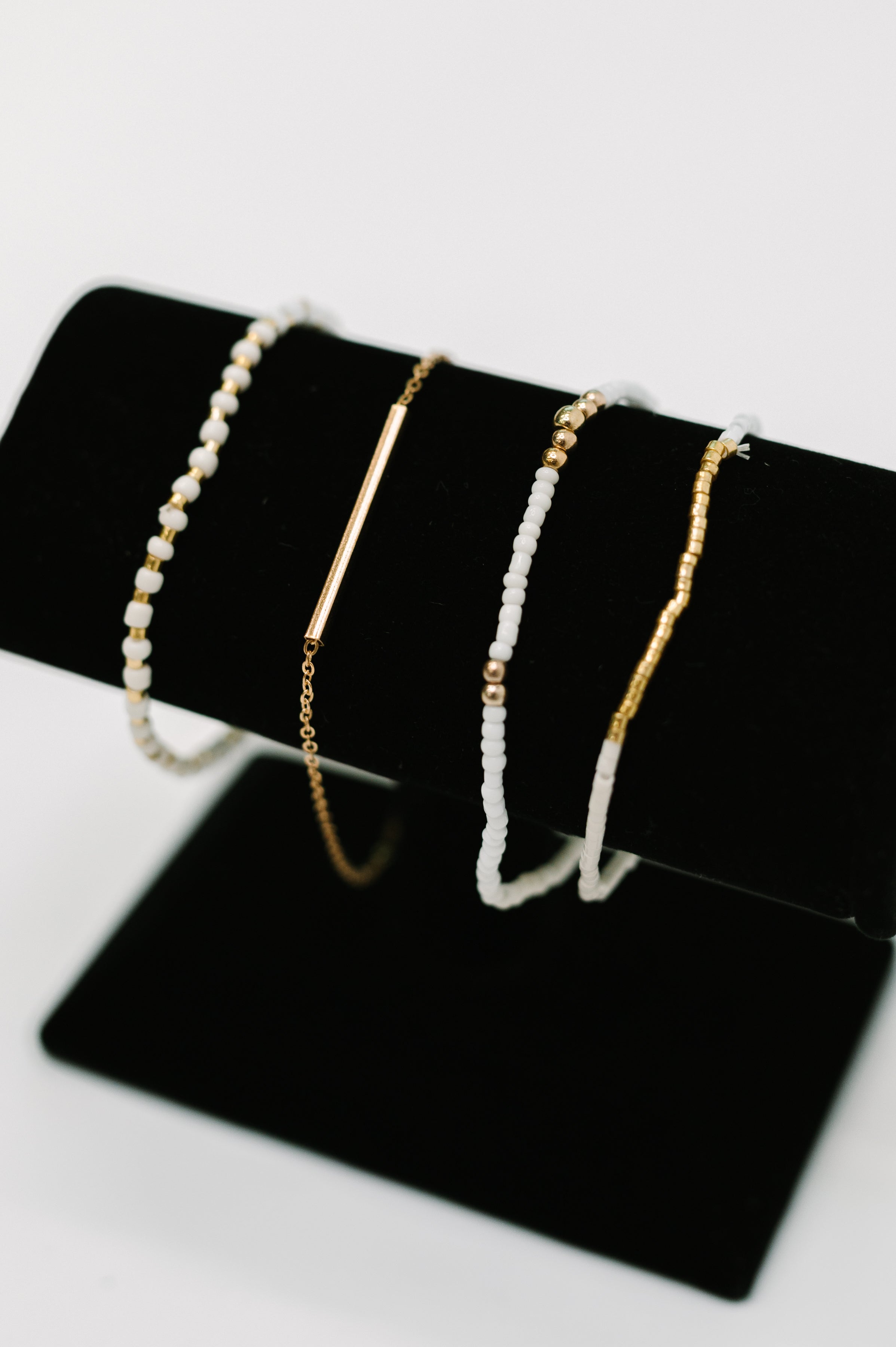 Poised & Polished Bracelet Set in White and Gold – Charming Charlie