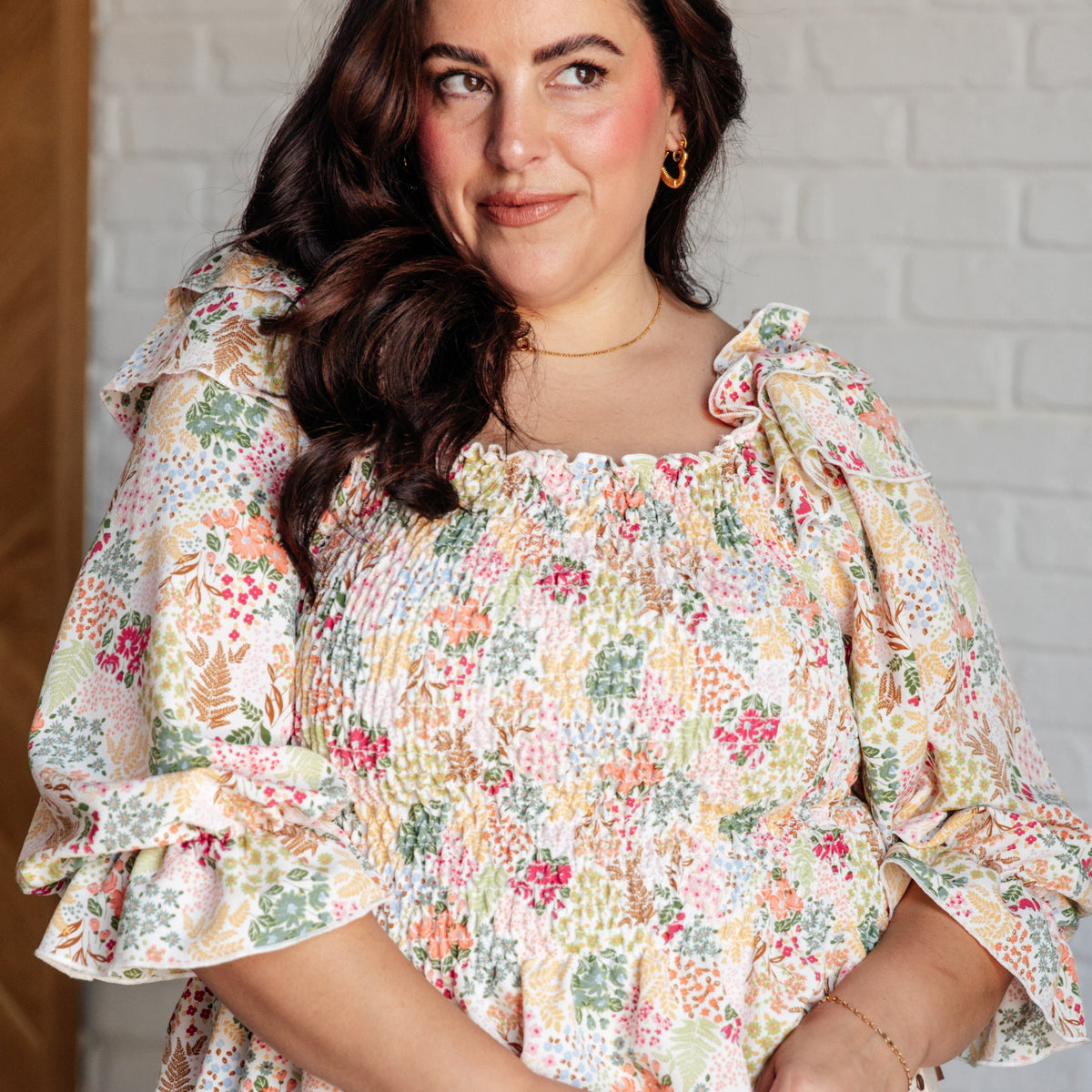 Social Season Smocked Elastic Blouse – Charming Charlie