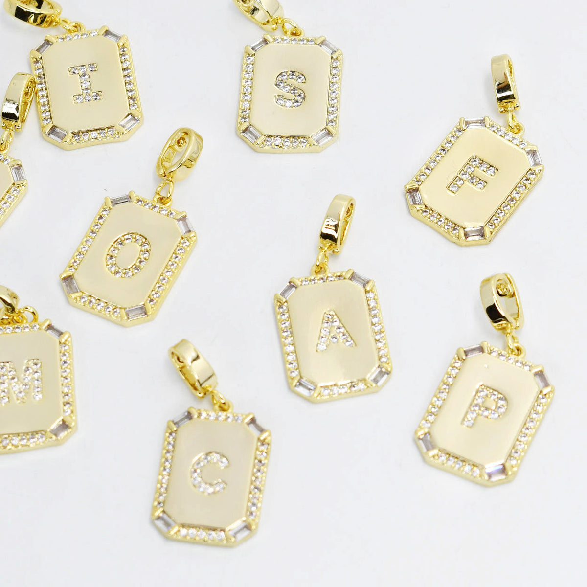Gold Square Initials Charm – Charming Charlie