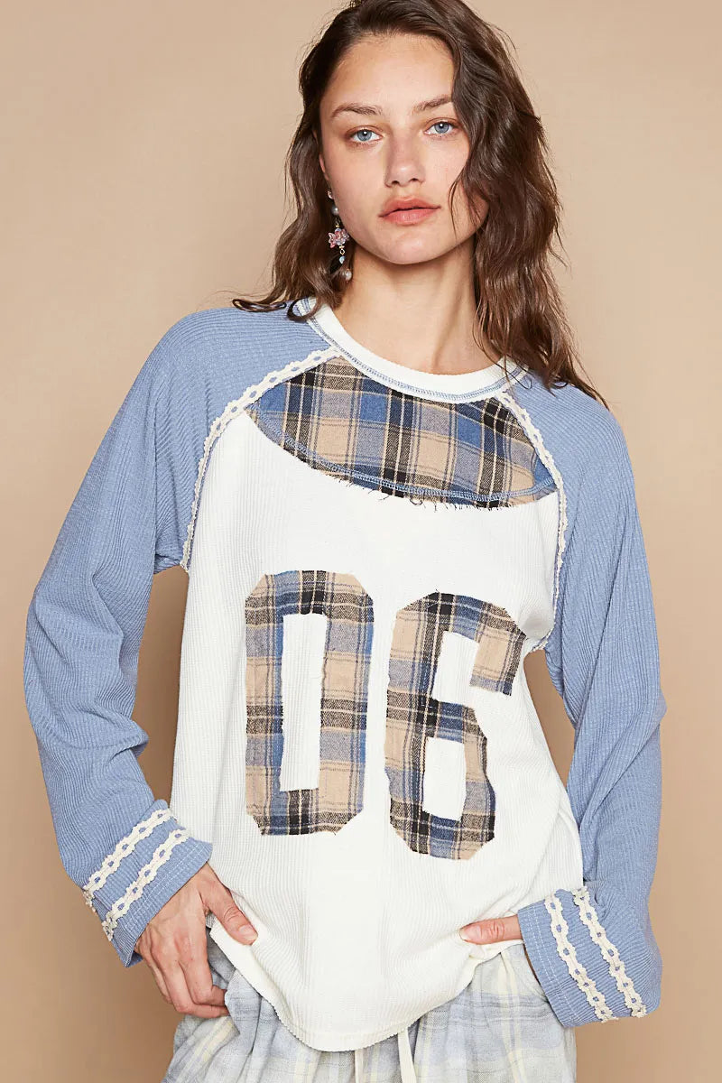 POL Plaid Number 06 Raglan Sleeve T-Shirt – Charming Charlie