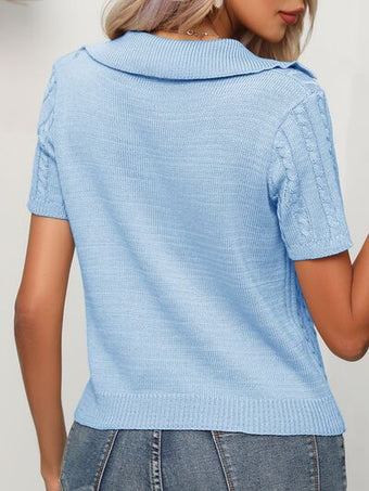 Cable Knit Short Sleeve Top – Charming Charlie