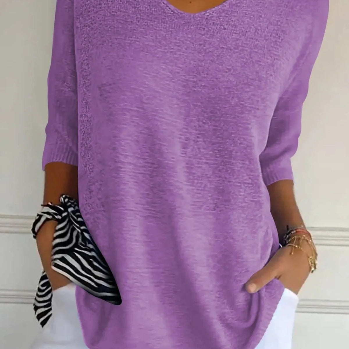 Full Size Relaxed Fit Ribbed Hem Sweater Plus Size – Charming Charlie