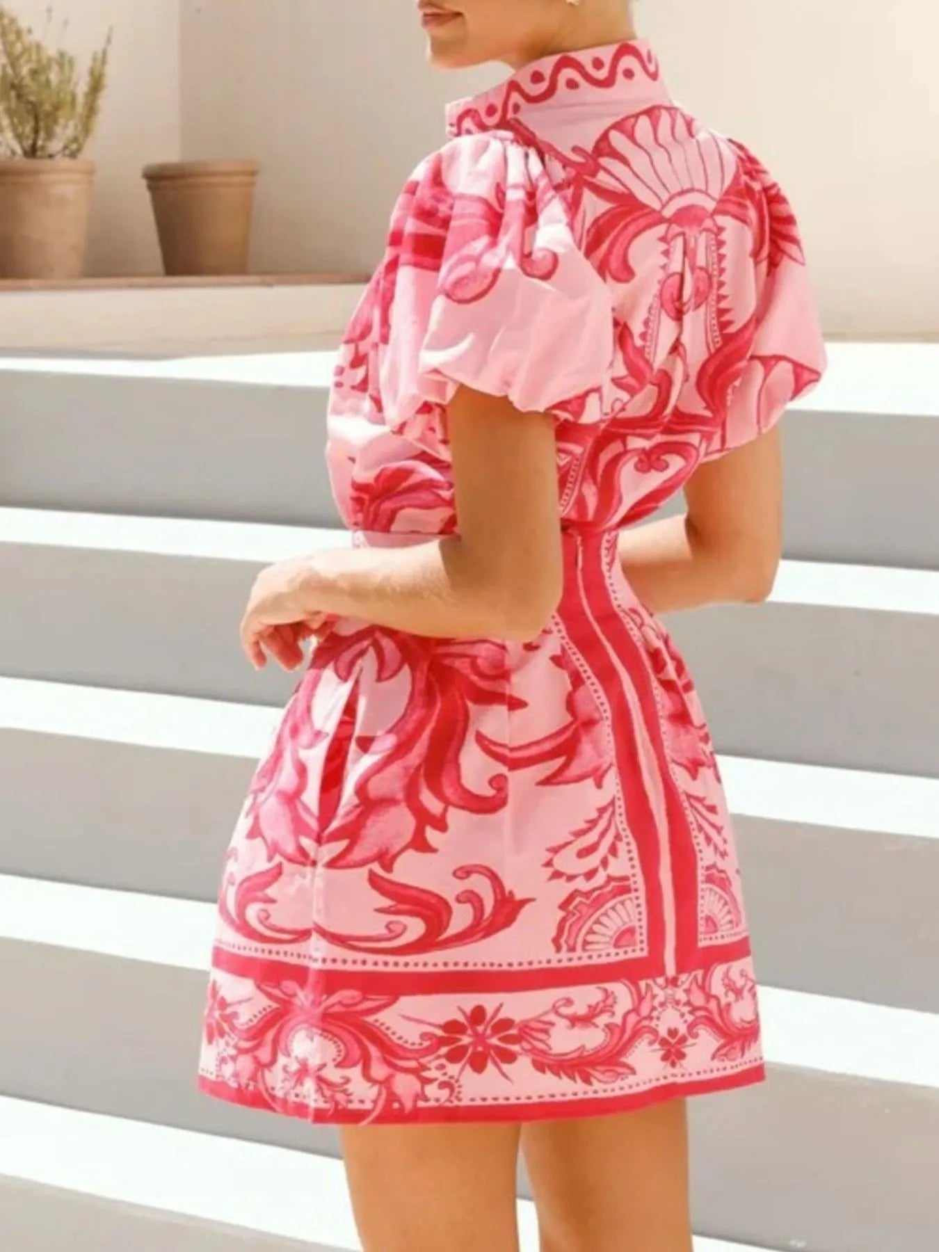 Printed Puff Sleeve Top and Skirt Set – Charming Charlie
