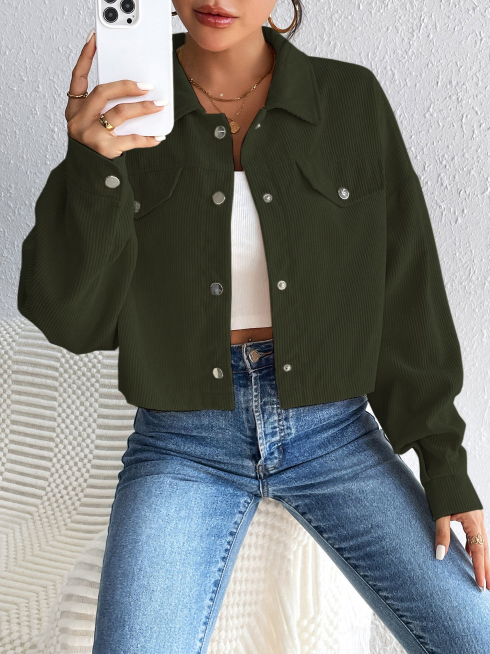 Snap Down Long Sleeve Jacket – Charming Charlie