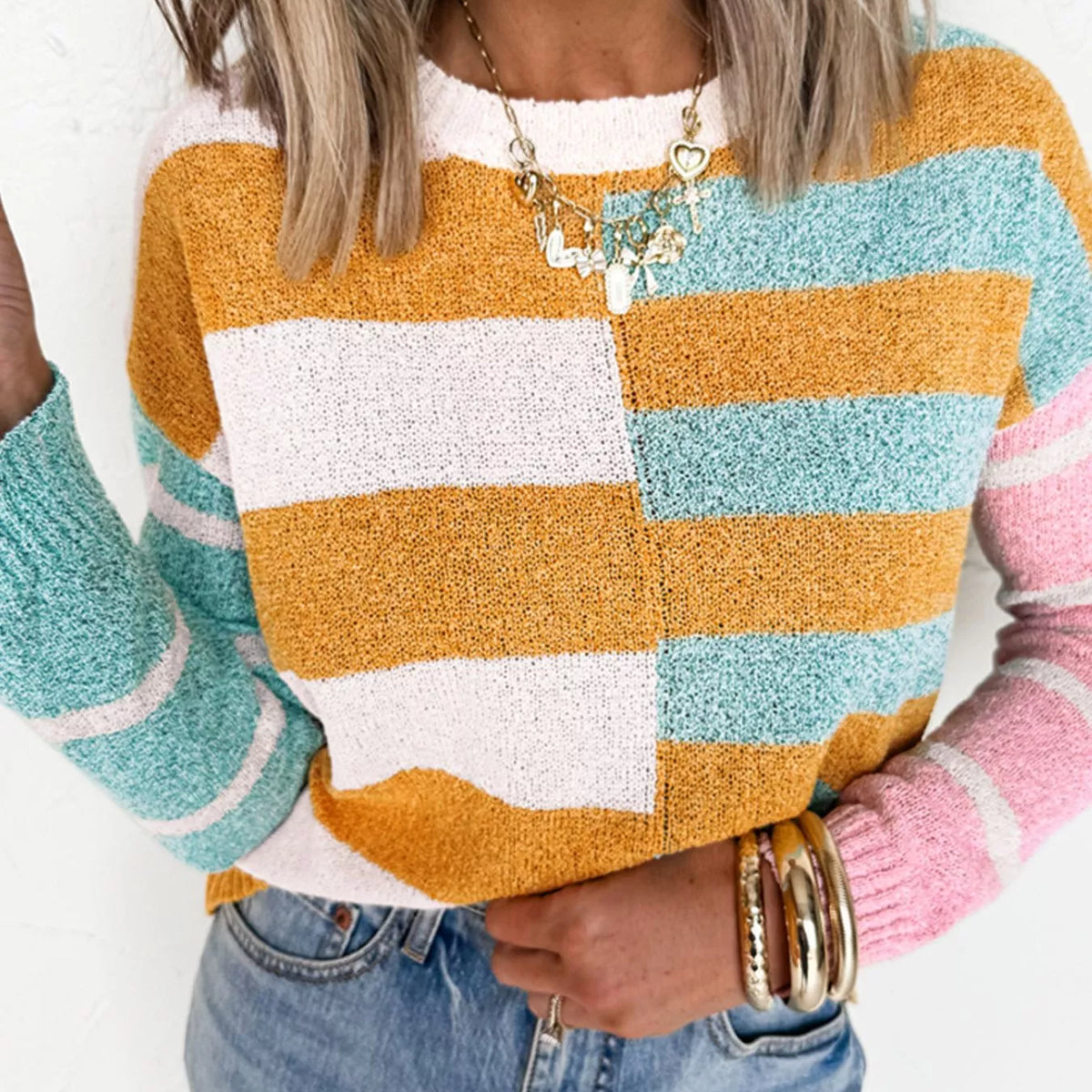 Color Block Striped Sweater – Charming Charlie