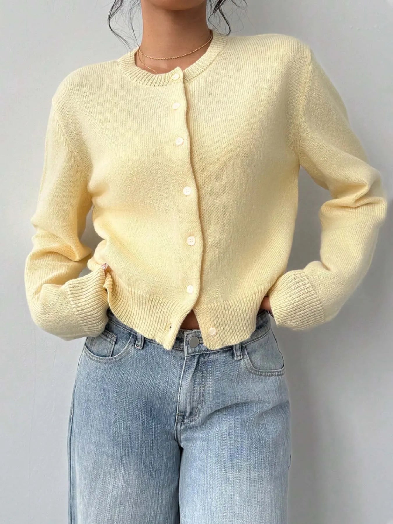 Button-Up Long Sleeve Knit Cardigan – Charming Charlie