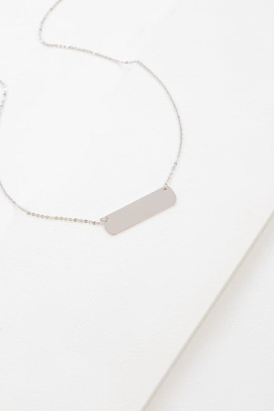 Tag Plate Necklace | Silver (sterl.) – Charming Charlie
