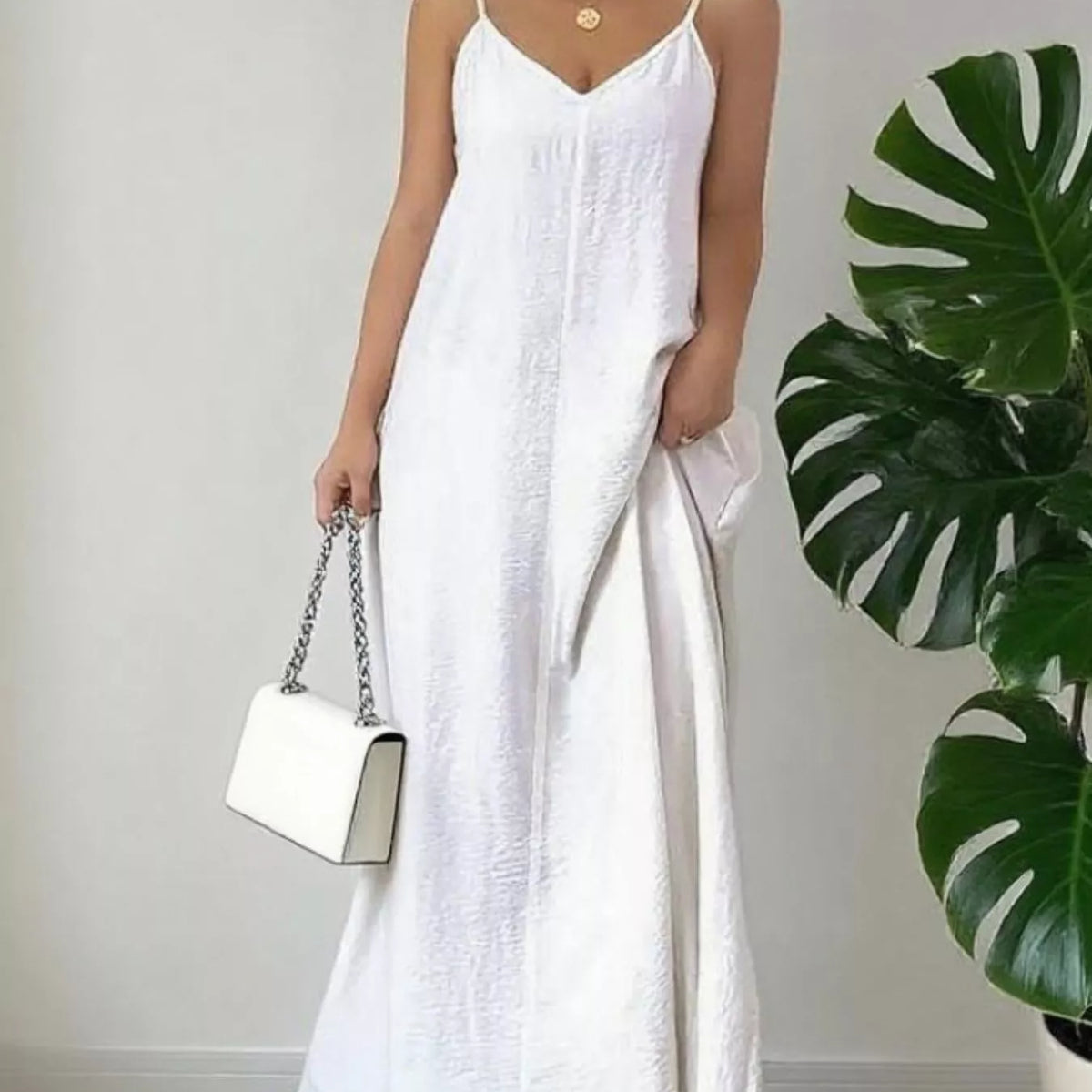 Spaghetti Straps V-Neck Dress – Charming Charlie