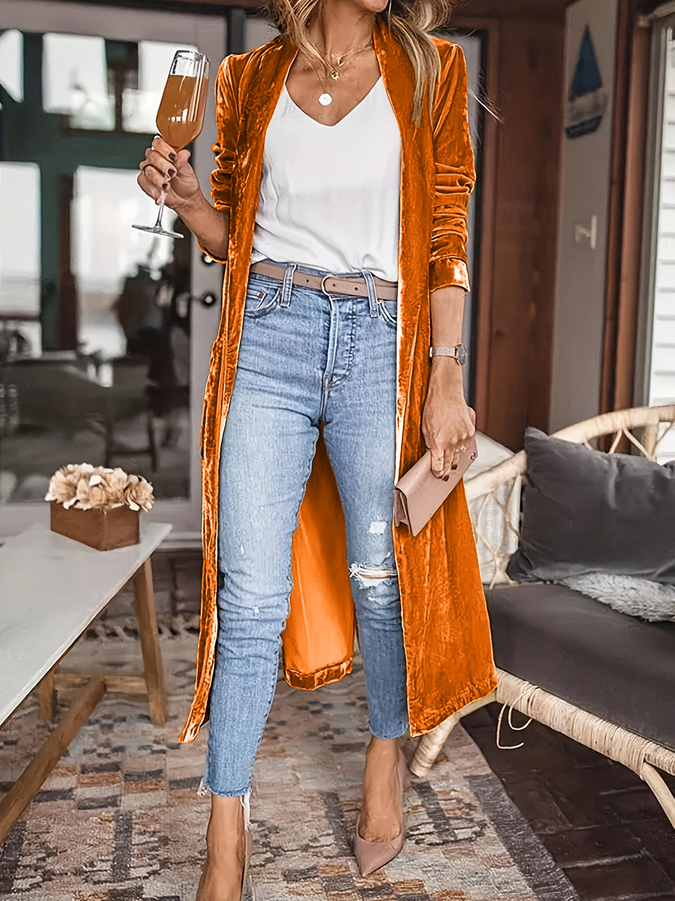 Open Front Long Sleeve Coat – Charming Charlie