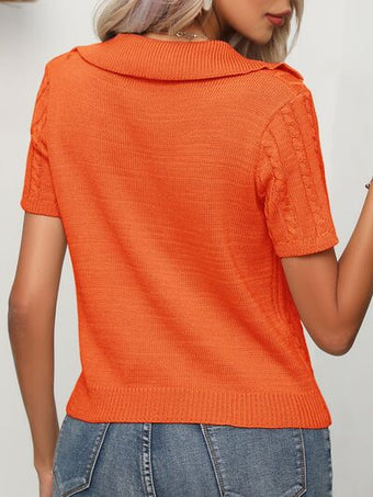 Cable Knit Short Sleeve Top – Charming Charlie