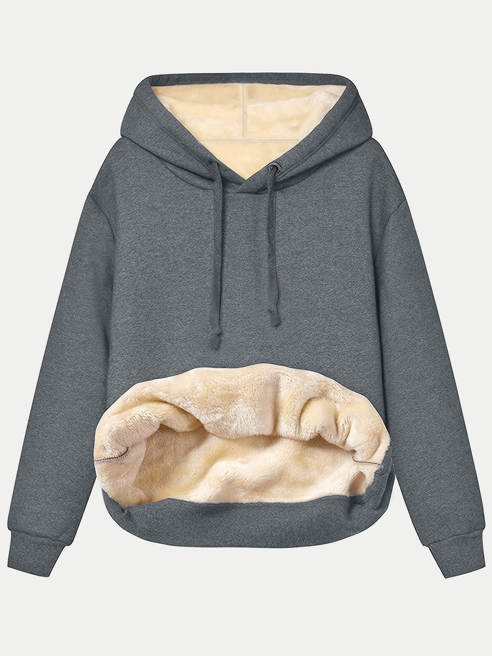Drawstring Long Sleeve Hoodie with Kangaroo Pocket – Charming Charlie