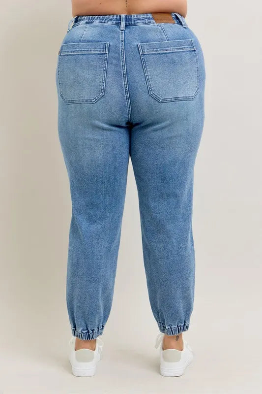 Judy Blue Full Size High Waist Denim Jogger Plus Size – Charming Charlie
