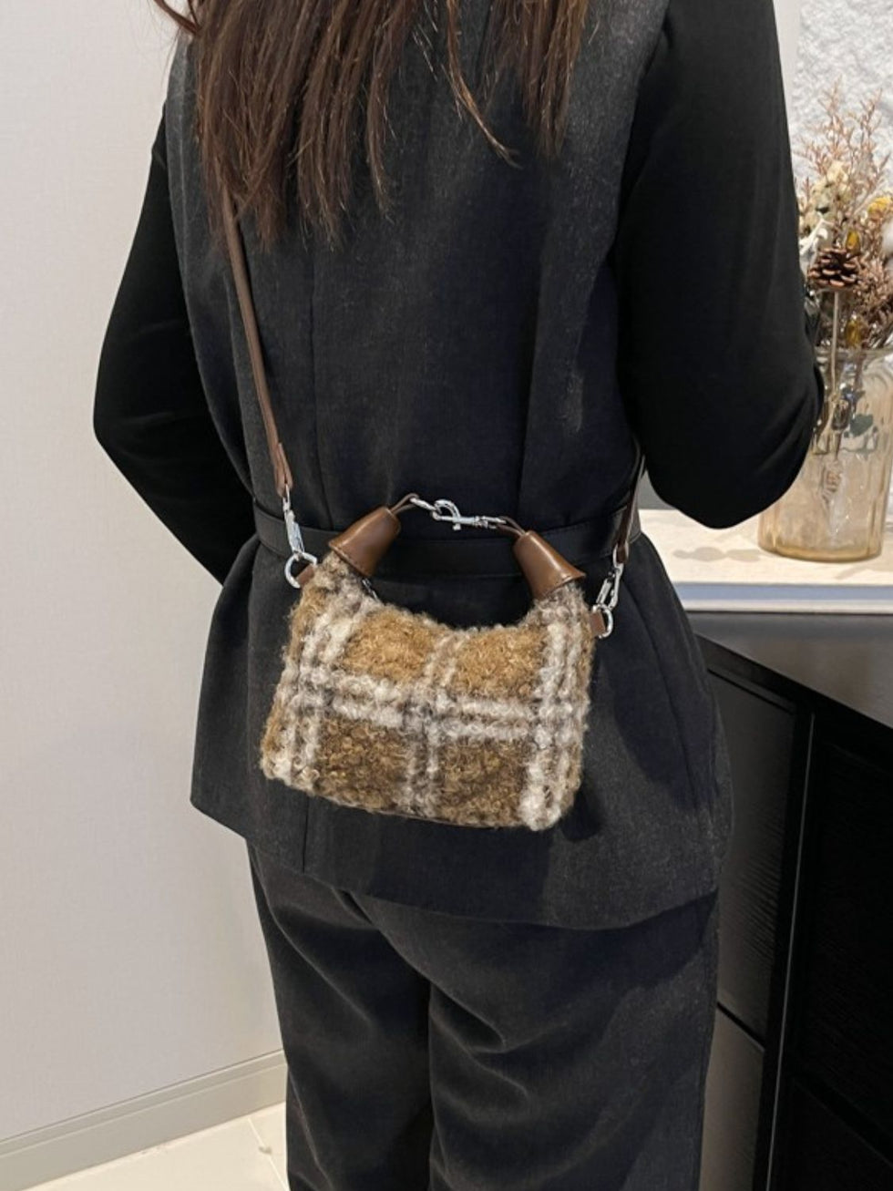 Fuzzy Polyester Mini Handbag with Zipper – Charming Charlie