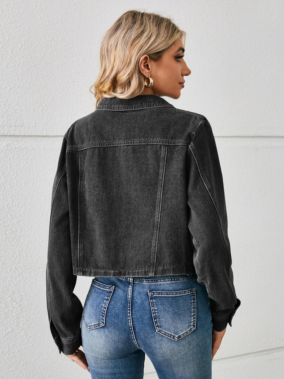 Button Up Long Sleeve Denim Jacket – Charming Charlie