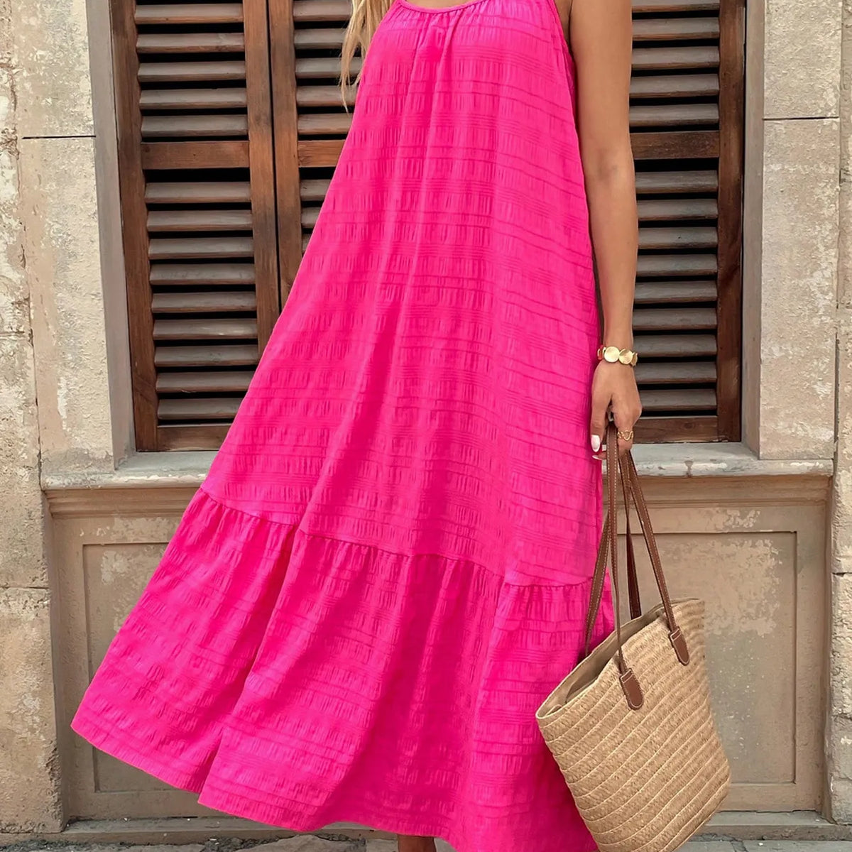Scoop Neck Tiered Maxi Cami Dress – Charming Charlie