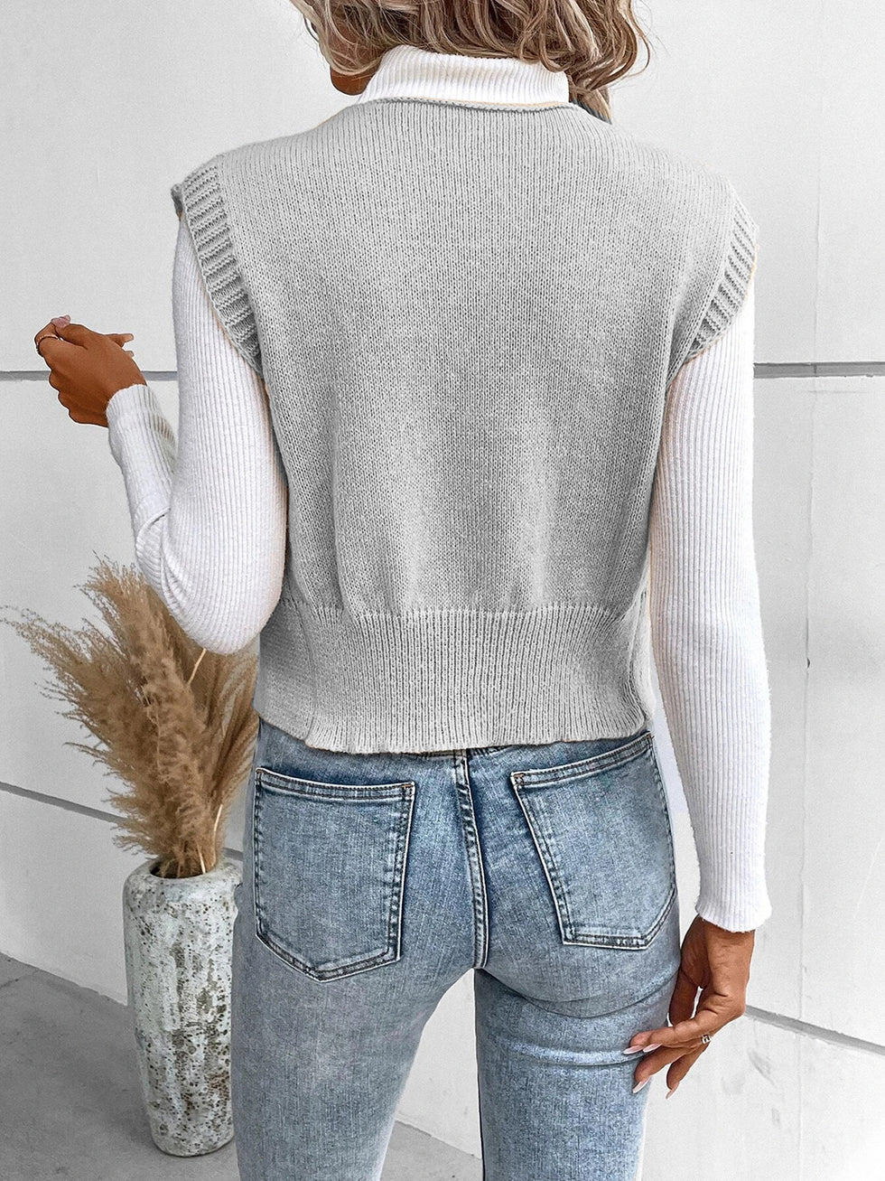 Full Size Button Up V-Neck Sweater Vest – Charming Charlie