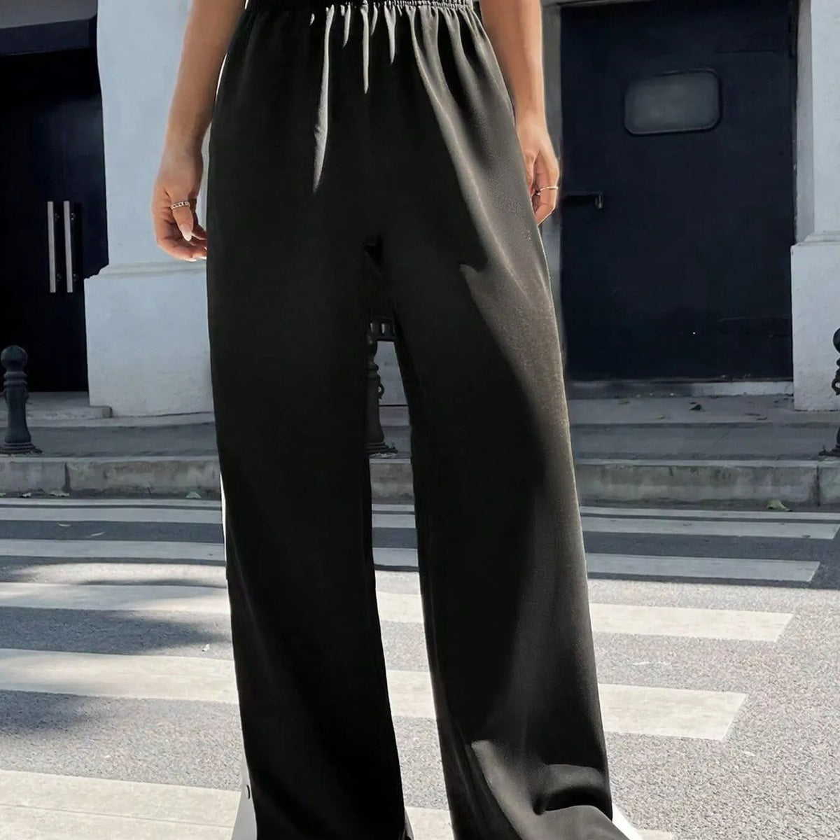 Two-Tone Side Snap Wide Leg Pants – Charming Charlie