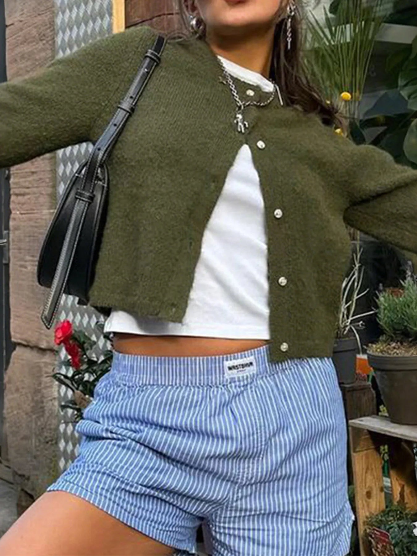 Button-Up Cropped Sweater Cardigan – Charming Charlie