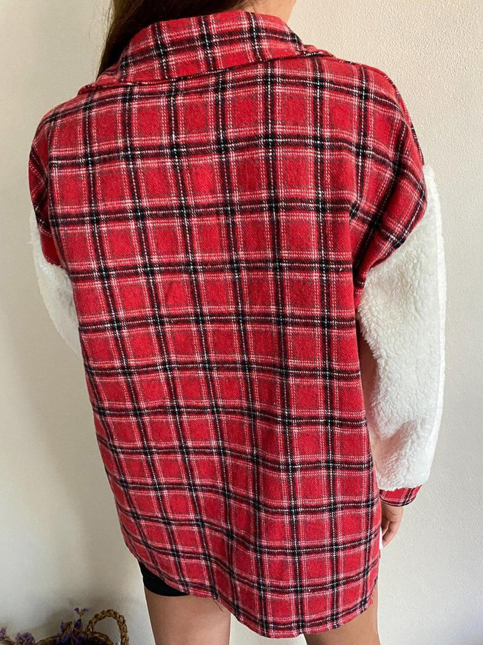 Fuzzy Button Up Long Sleeve Jacket – Charming Charlie