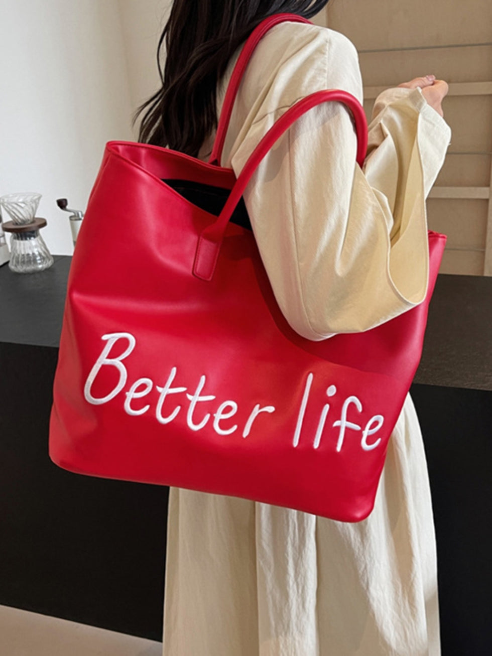 BETTER LIFE PU Leather Tote Bag – Charming Charlie
