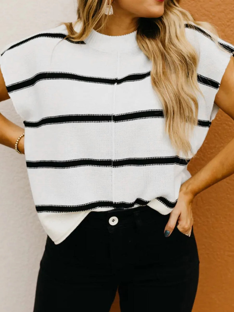 Striped Batwing Sleeve Knit Top – Charming Charlie