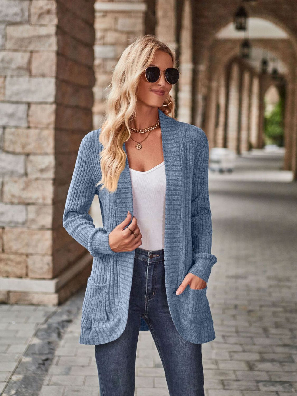 Open Front Cardigan with Pockets – Charming Charlie
