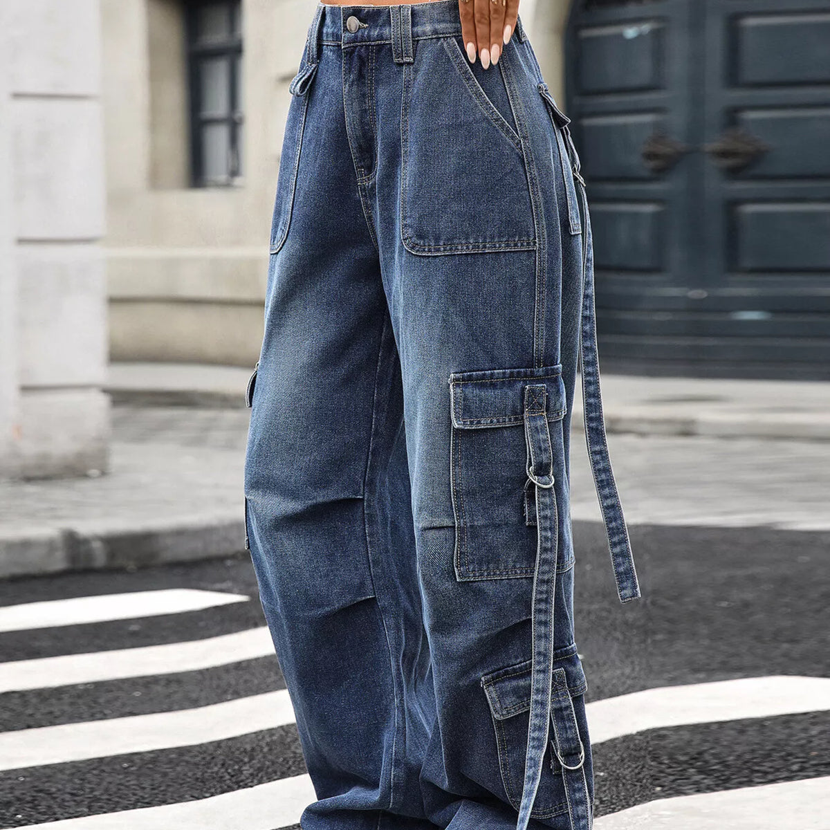 Wide Leg Cargo Jeans – Charming Charlie