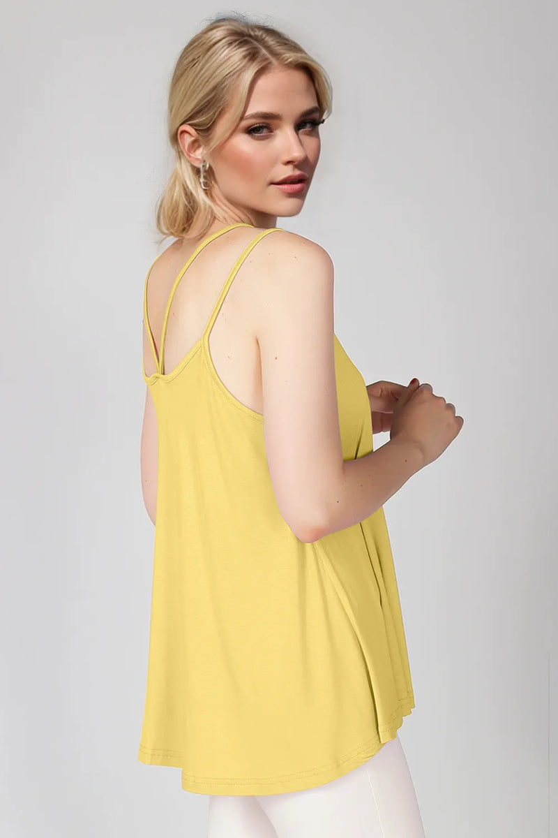 Basic Bae Bamboo Scoop Neck Double Spaghetti Straps Cami – Charming Charlie