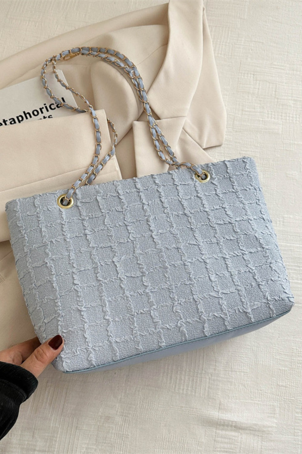 Polyester Texture Chain Tote bag – Charming Charlie