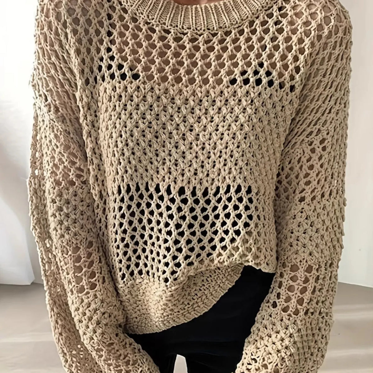 Openwork Long Sleeve Knit Cover Up – Charming Charlie