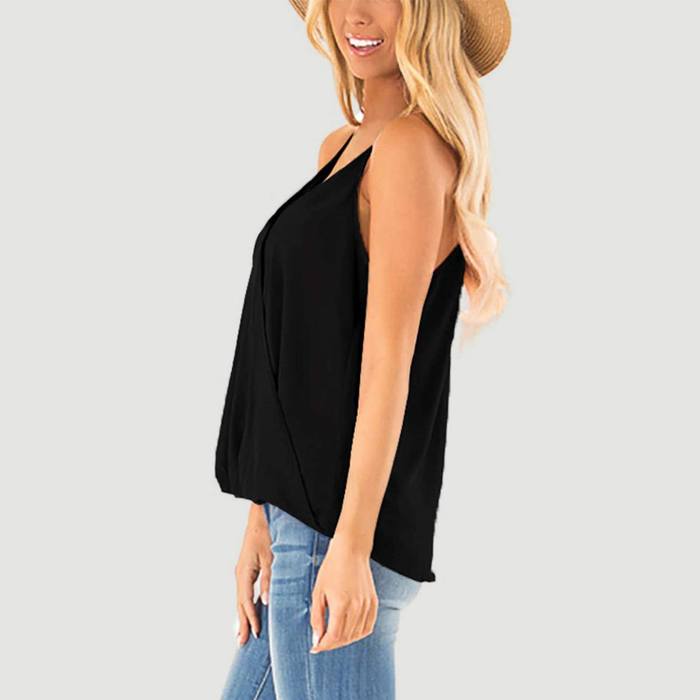 Full Size Surplice Spaghetti Strap Top – Charming Charlie